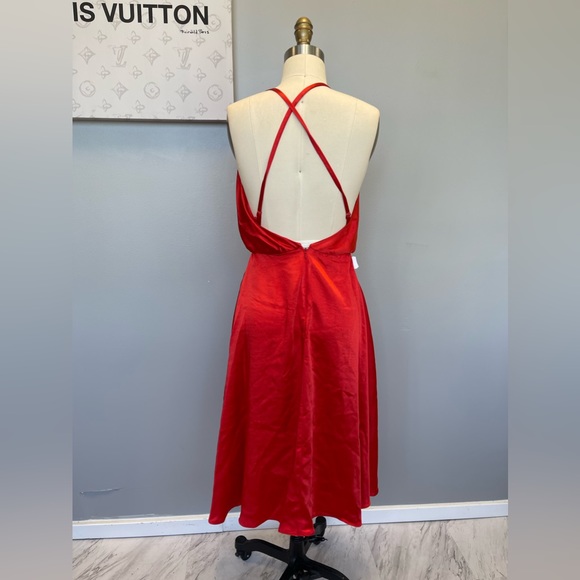 Fame and Partners | Dresses | Fame And Partners Heavy Silk Red Dress | Poshmark